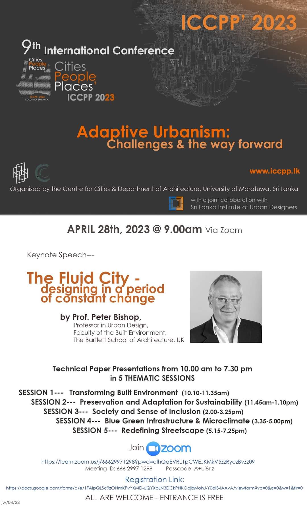 ICCPP-2023 : 9th International Conference: “Adaptive Urbanism: Challenges & Way Forward” – Sri ...